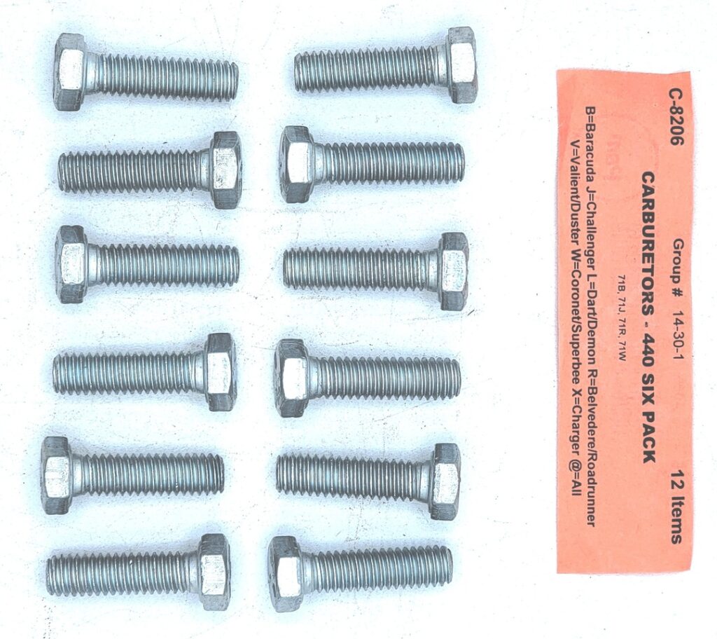1971 440-6 Carburetor Fasteners – The Mopar Shop